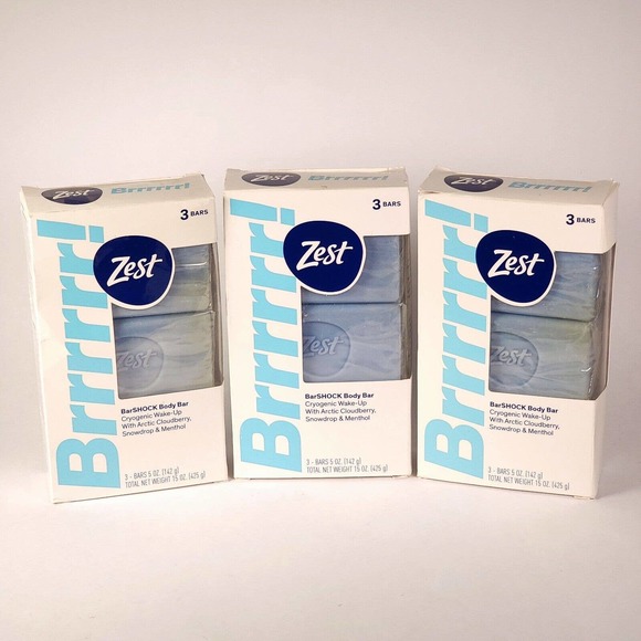 Zest | Bath & Body | 3 Zest Brrrrrr Barshock Body Bar Soap Cryogenic ...